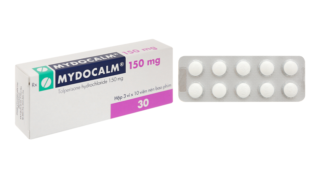 Mydocalm 150mg trị triệu chứng co cứng cơ sau đột quỵ (3 vỉ x 10 viên ...