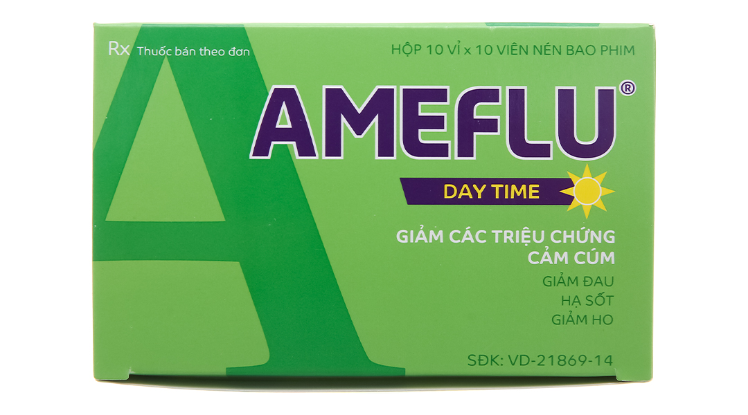 Ameflu Daytime giảm các triệu chứng cảm cúm, cảm lạnh (10 vỉ x 10 viên ...