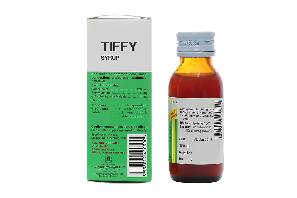 Siro Tiffy làm giảm các triệu chứng cảm chai 30ml - 08/2025 ...