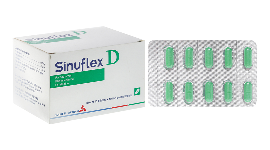 Sinuflex D trị các triệu chứng cảm cúm (10 vỉ x 10 viên) - 08/2025 ...