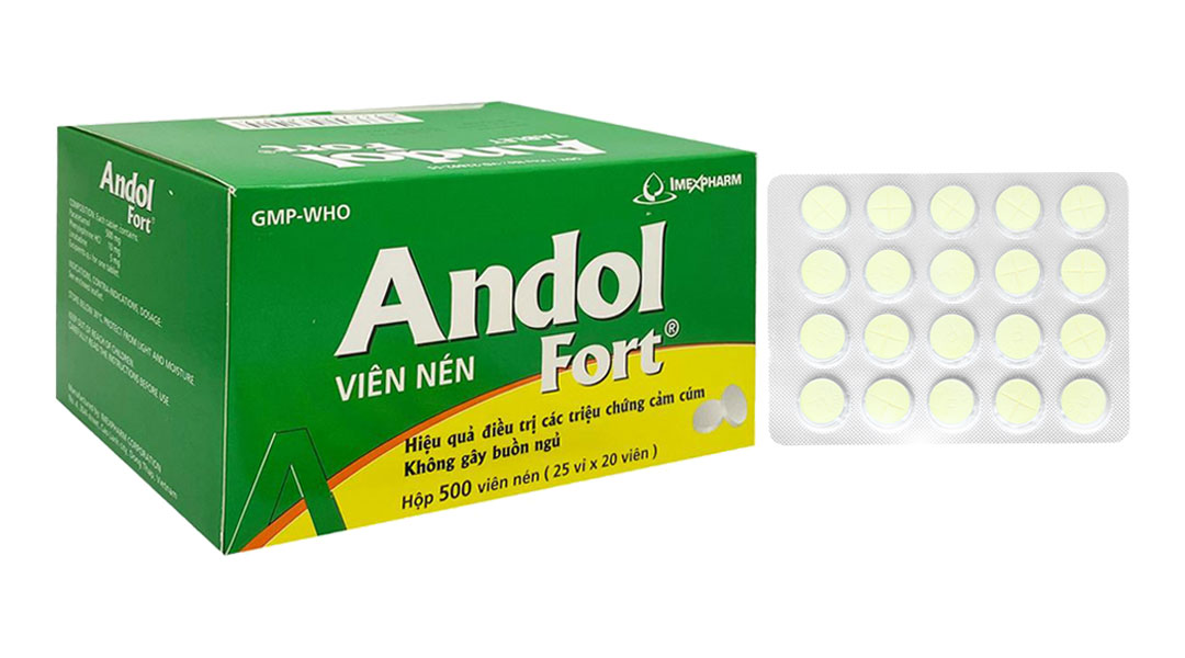 Andol Fort điều trị triệu chứng cảm cúm (25 vỉ x 20 viên) - 12/2025 ...