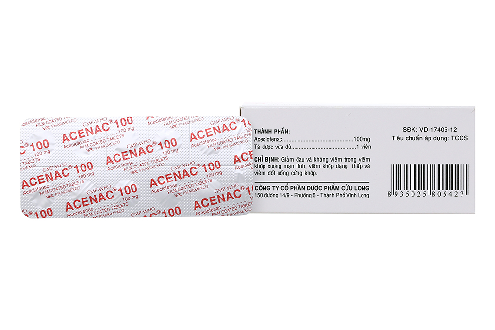 Acenac -100mg giảm đau, kháng viêm xương khớp (10 vỉ x 10 viên) - 09/ ...
