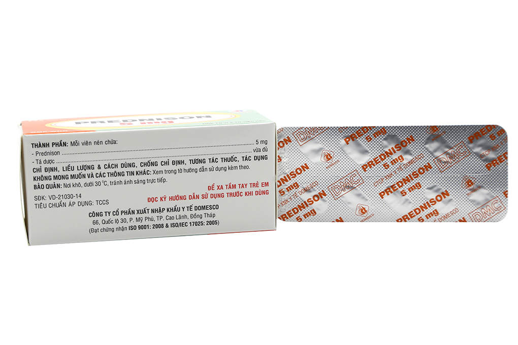 Prednison 5mg Domesco thuốc kháng viêm (10 vỉ x 10 viên) - 01/2026 ...