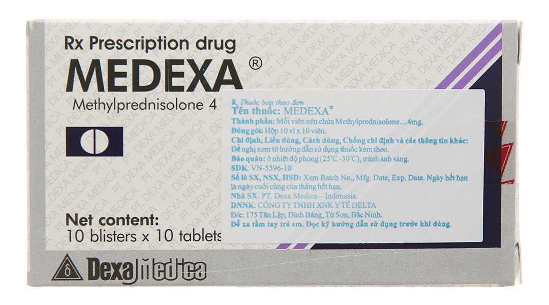 Medexa 4mg thuốc kháng viêm, ức chế miễn dịch (10 vỉ x 10 viên) - 09/ ...