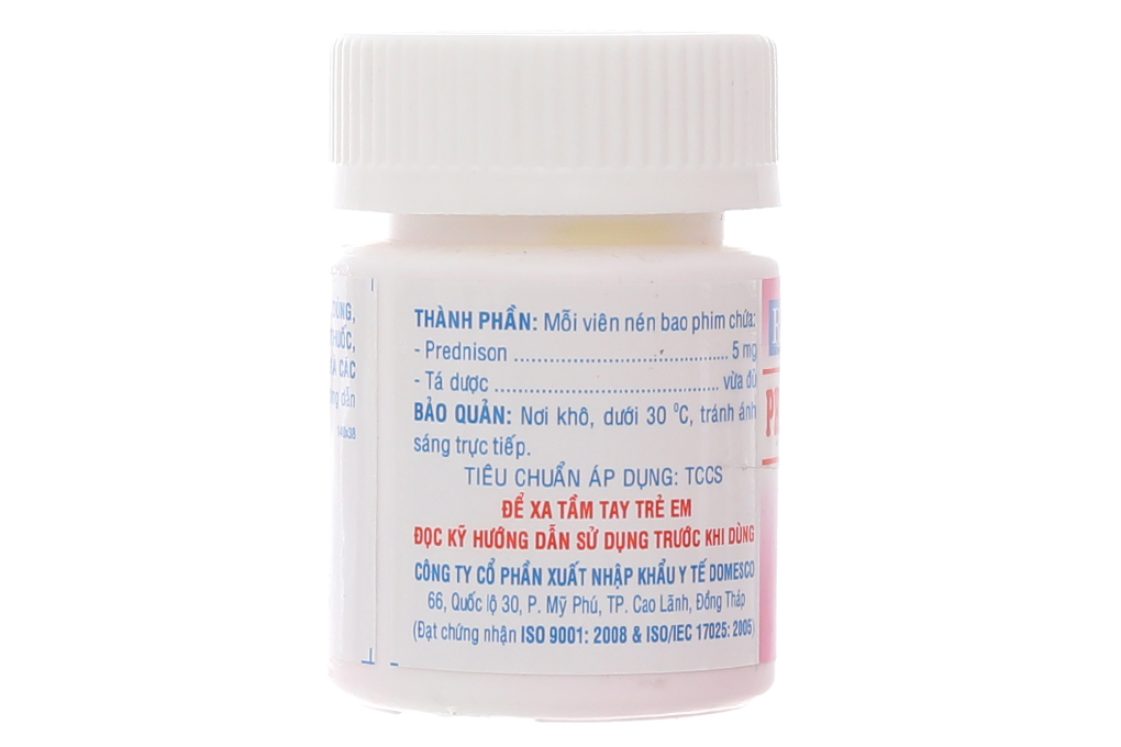 Chai Prednison Domesco 100 viên 5mg thuốc kháng viêm - 03/2026 ...