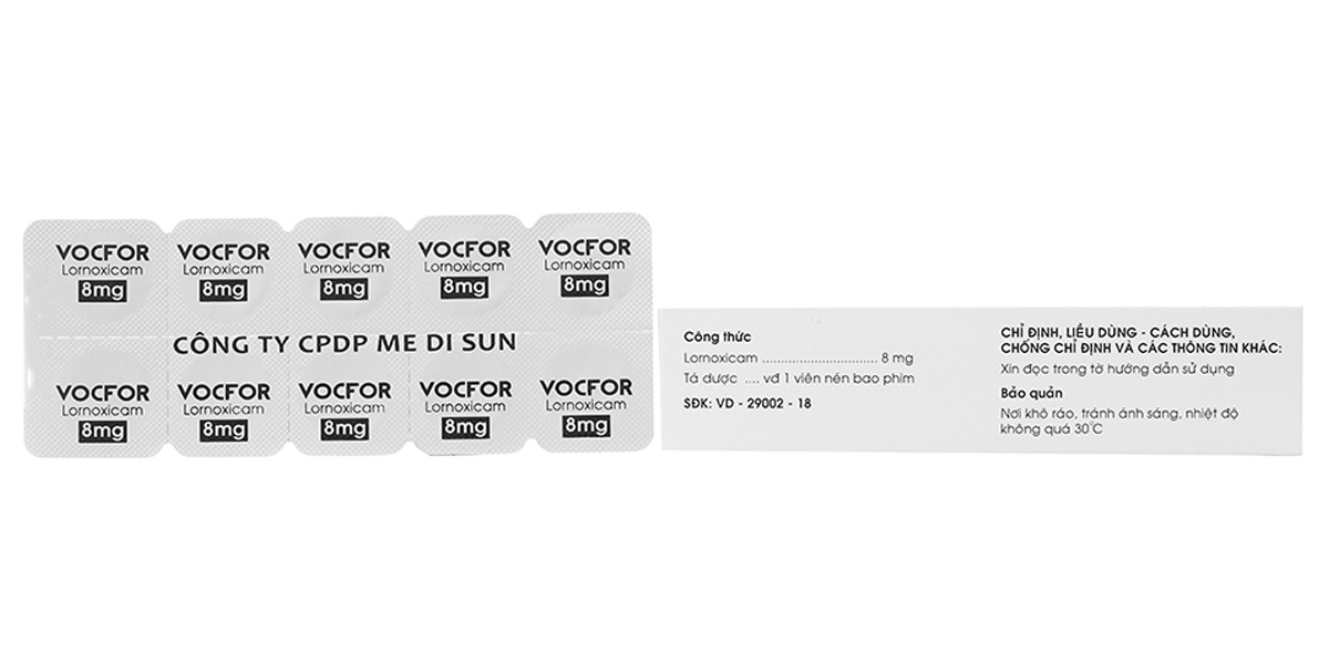 Vocfor 8mg giảm đau, kháng viêm xương khớp (3 vỉ x 10 viên) - 01/2026 ...