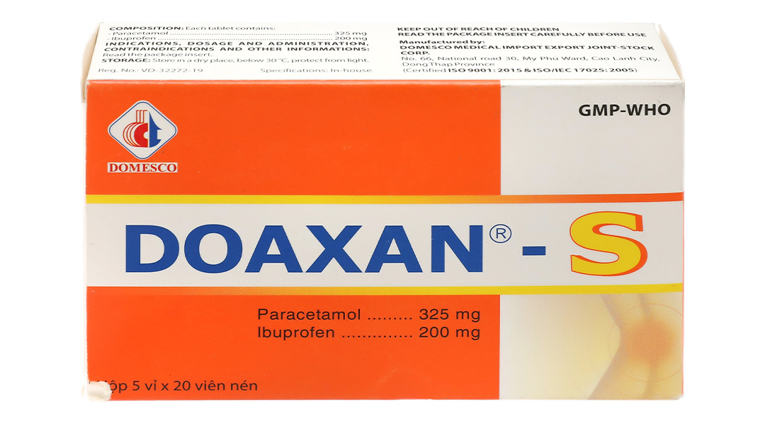 Doaxan S giảm đau, kháng viêm xương khớp (5 vỉ x 20 viên) - 10/2025 ...