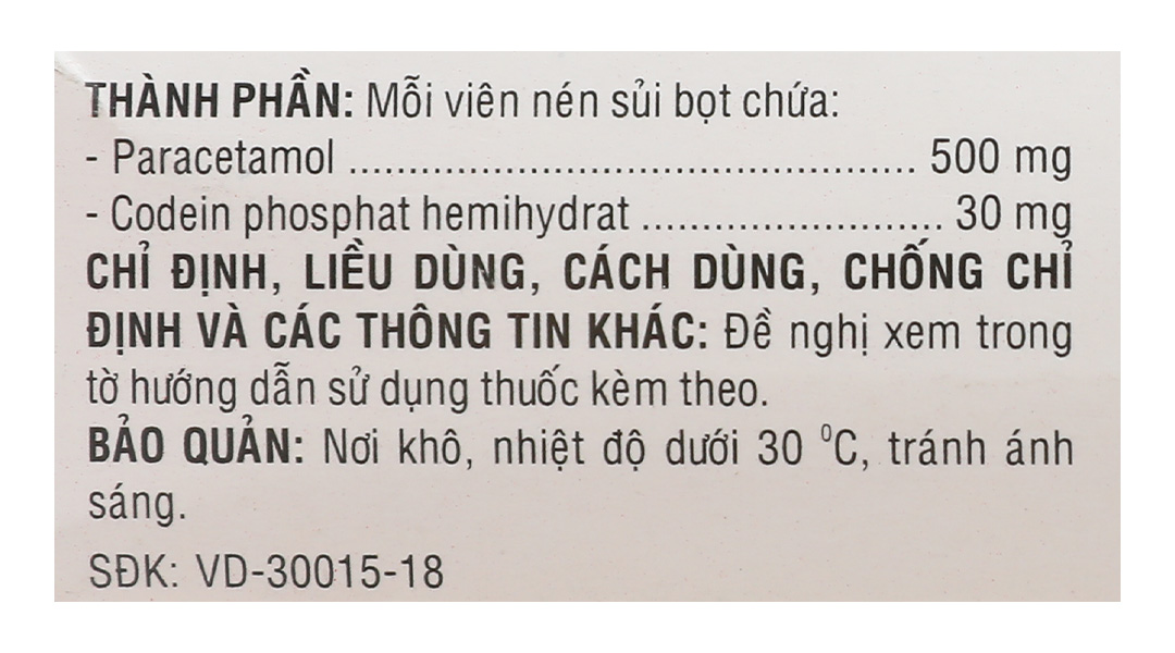 Viên sủi Dopagan-Codein Effervescent trị cơn đau mức độ trung bình (4 ...