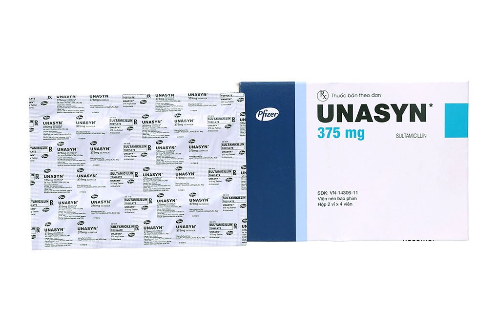 Unasyn 375mg trị nhiễm khuẩn (2 vỉ x 4 viên) - 10/2025 ...