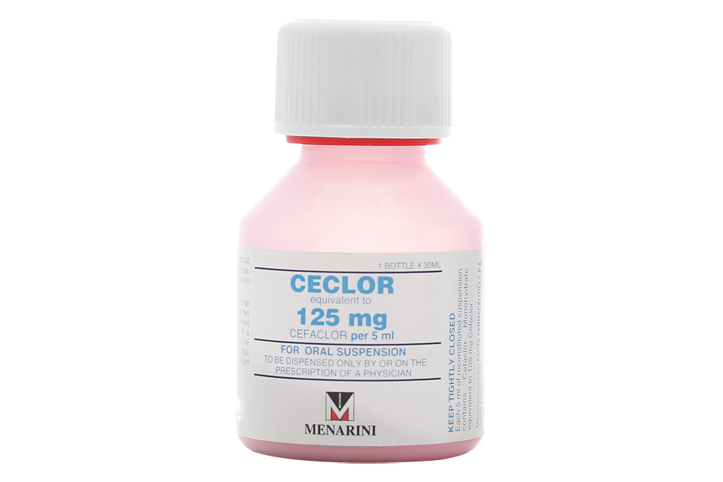 Cốm pha hỗn dịch uống Ceclor Menarini 125mg/5ml trị nhiễm khuẩn lọ 30ml ...