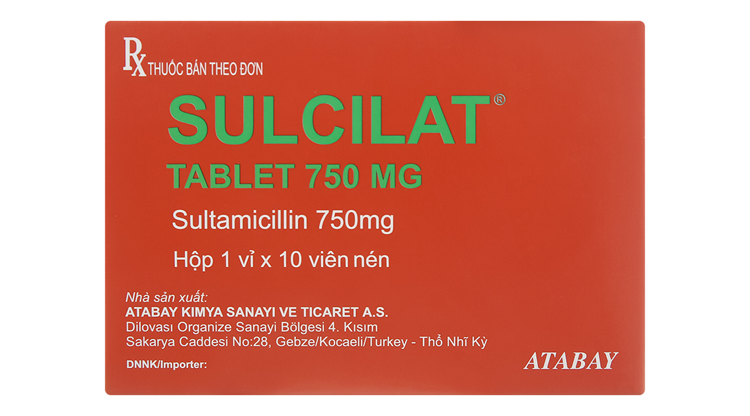 Thuốc Sulcilat Tablet 750mg trị nhiễm khuẩn (1 vỉ x 10 viên) - 10/2025 ...