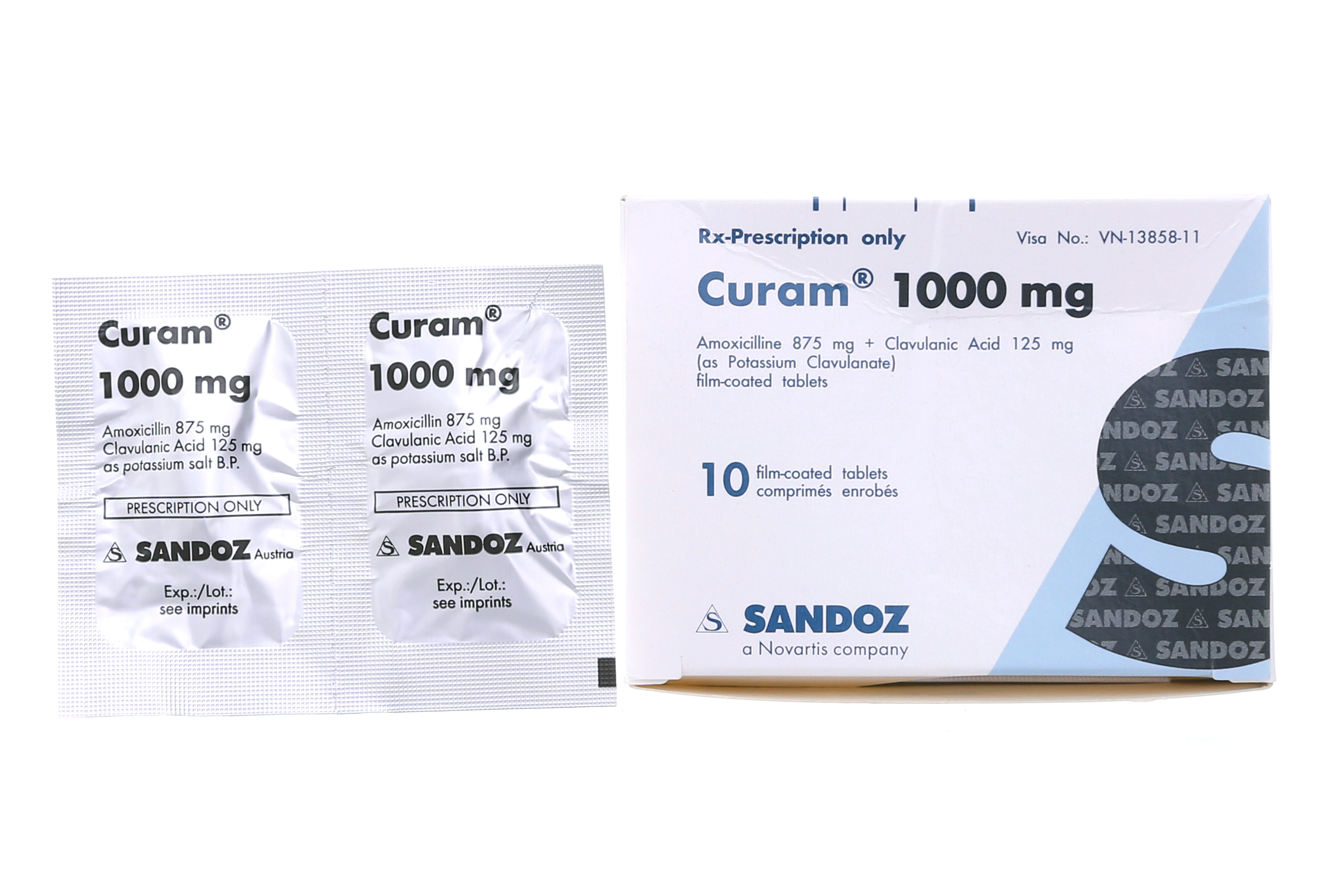 Curam 1000mg trị nhiễm khuẩn (5 vỉ x 2 viên) - 01/2026 ...