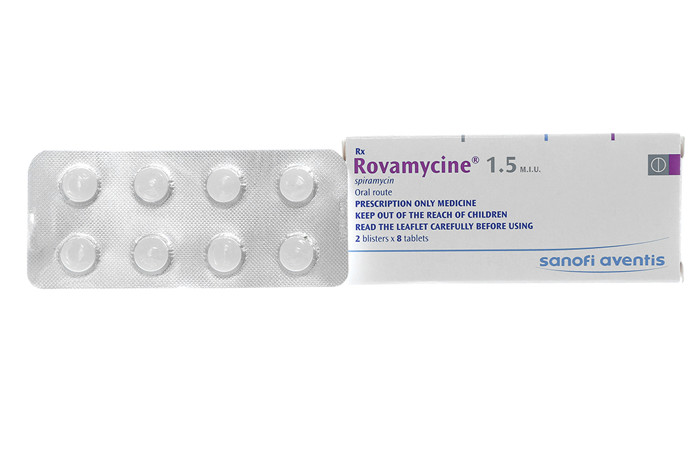 Rovamycine 1.5MIU trị nhiễm khuẩn (2 vỉ x 8 viên) - 01/2026 ...