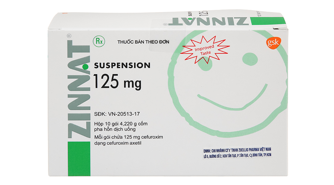 Thuốc kháng sinh Zinnat 125mg hộp 10 gói-Nhà thuốc An Khang