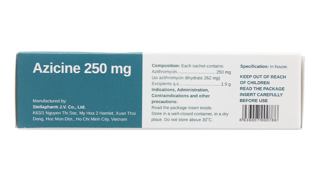 Thuốc Azicine 250mg trị các chứng nhiễm khuẩn (6 gói x 1.5g) - 12/2025 ...