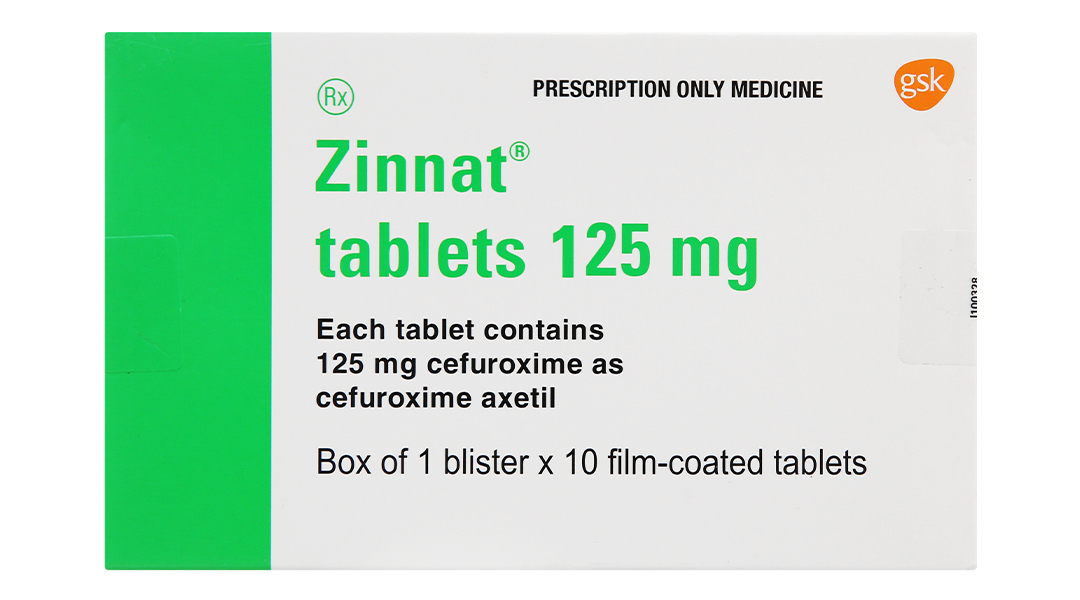 Thuốc Zinnat 125 mg trị nhiễm khuẩn (1 vỉ x 10 viên) - 08/2025 ...