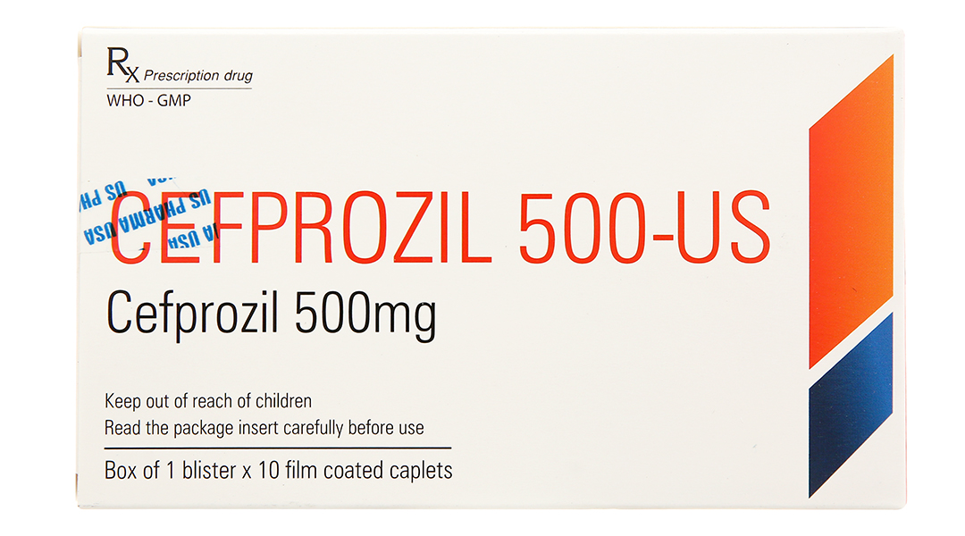 Thuốc Cefprozil 500-US trị nhiễm khuẩn, viêm tai giữa cấp tính (1 vỉ x 10 viên) - 01/2026 ...