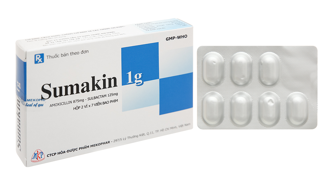 Sumakin 1g trị nhiễm khuẩn (2 vỉ x 7 viên) - 12/2025 | nhathuocankhang.com