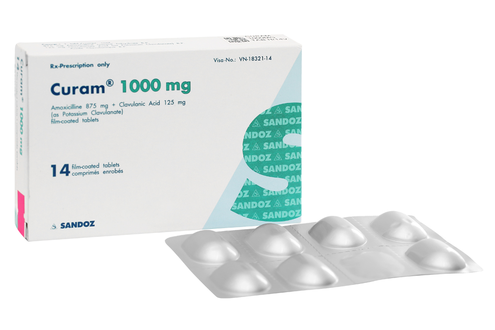 Curam 1000mg trị nhiễm khuẩn (2 vỉ x 7 viên) - 12/2025 ...
