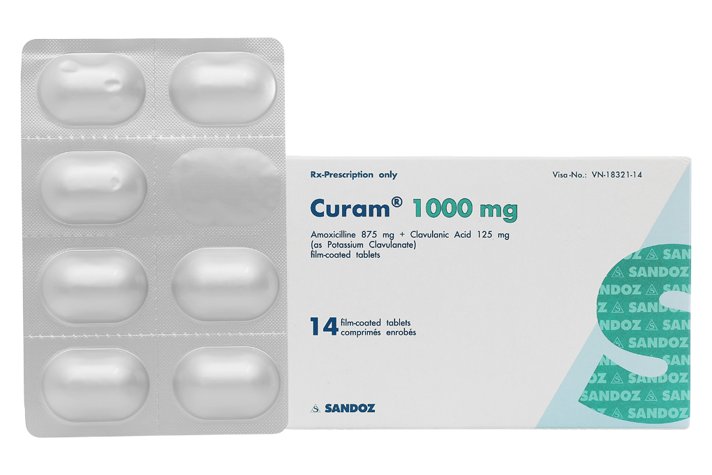 Curam 1000mg trị nhiễm khuẩn (2 vỉ x 7 viên) - 12/2025 ...