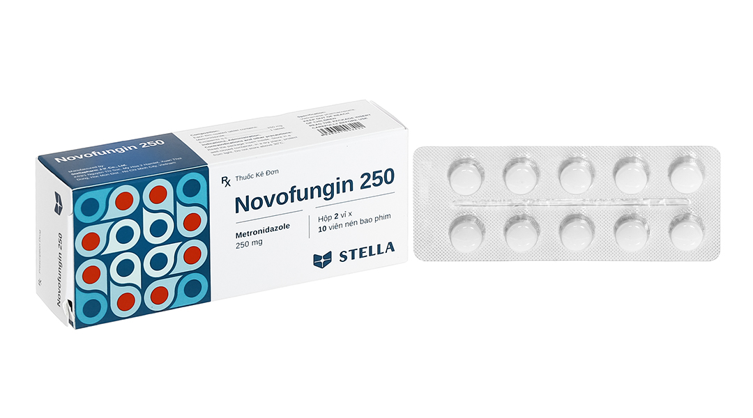 Novofungin 250 phòng, trị nhiễm khuẩn kỵ khí (2 vỉ x 10 viên) - 01/2026 ...