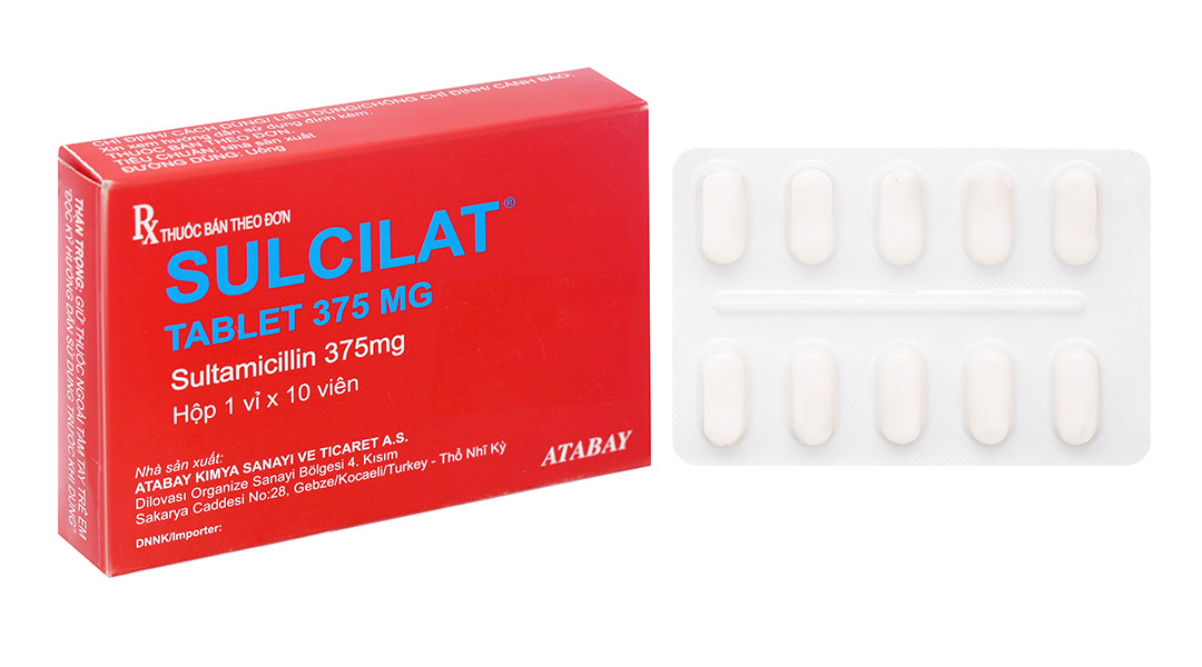 Sulcilat 375mg Tablet trị nhiễm khuẩn (1 vỉ x 10 viên) - 10/2025 ...