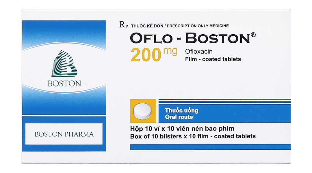 Oflo - Boston 200mg trị nhiễm khuẩn (10 vỉ x 10 viên) - 07/2025 ...