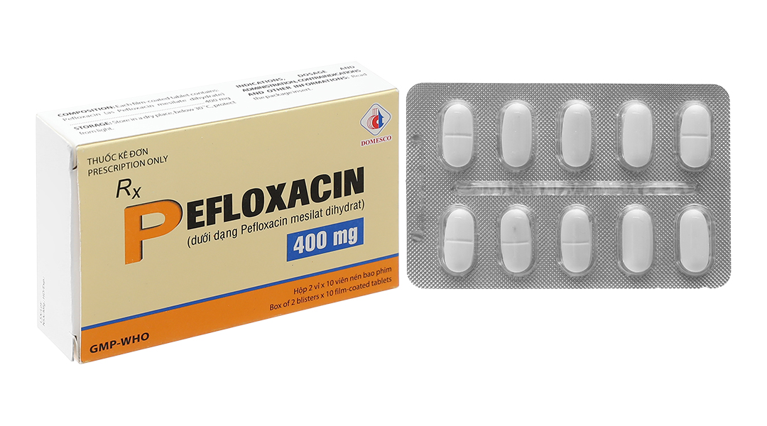 Pefloxacin Domesco 400mg trị nhiễm khuẩn (2 vỉ x 10 viên) - 10/2025 ...