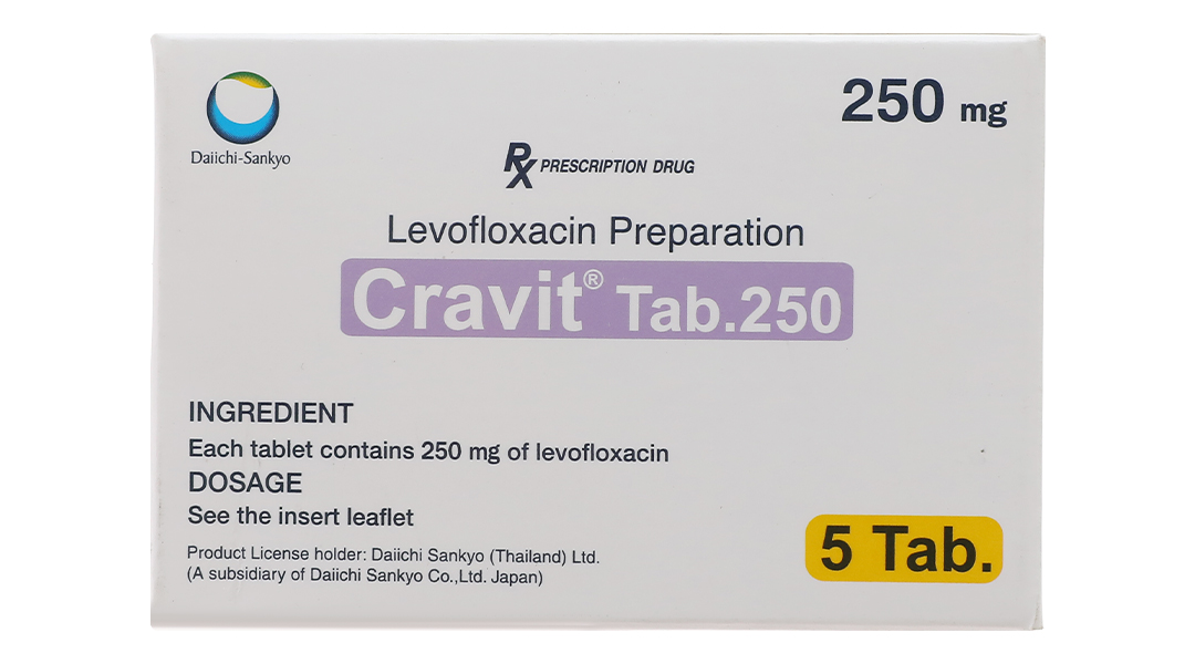 Cravit Tab 250 trị nhiễm khuẩn (1 vỉ x 5 viên) - 10/2025 ...