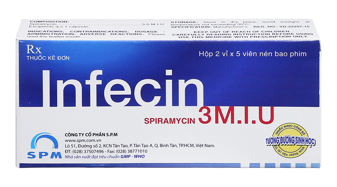 Infecin 3 M.I.U trị nhiễm khuẩn (2 vỉ x 5 viên) - 03/2026 ...