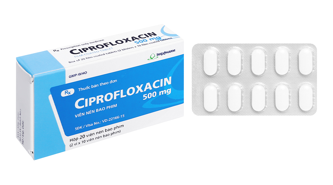 Ciprofloxacin 500mg Imexpharm trị nhiễm khuẩn (2 vỉ x 10 viên) - 08/ ...