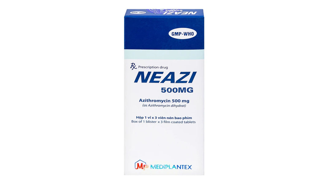 Neazi 500mg trị nhiễm khuẩn đường hô hấp (1 vỉ x 3 viên) - 12/2024 ...