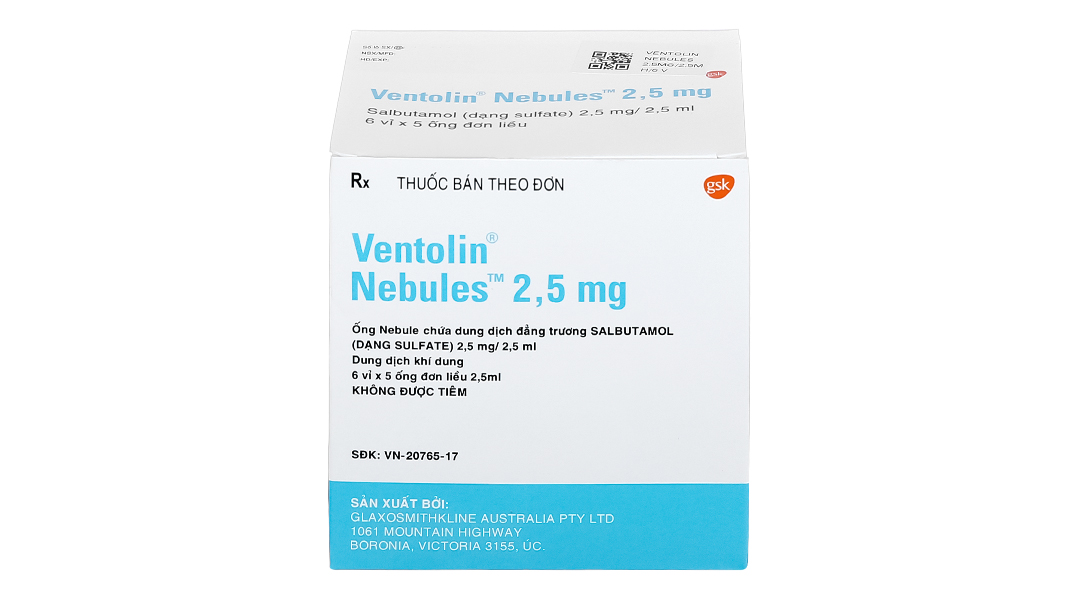 Dung dịch khí dung Ventolin Nebules 2.5mg hộp 30 ống