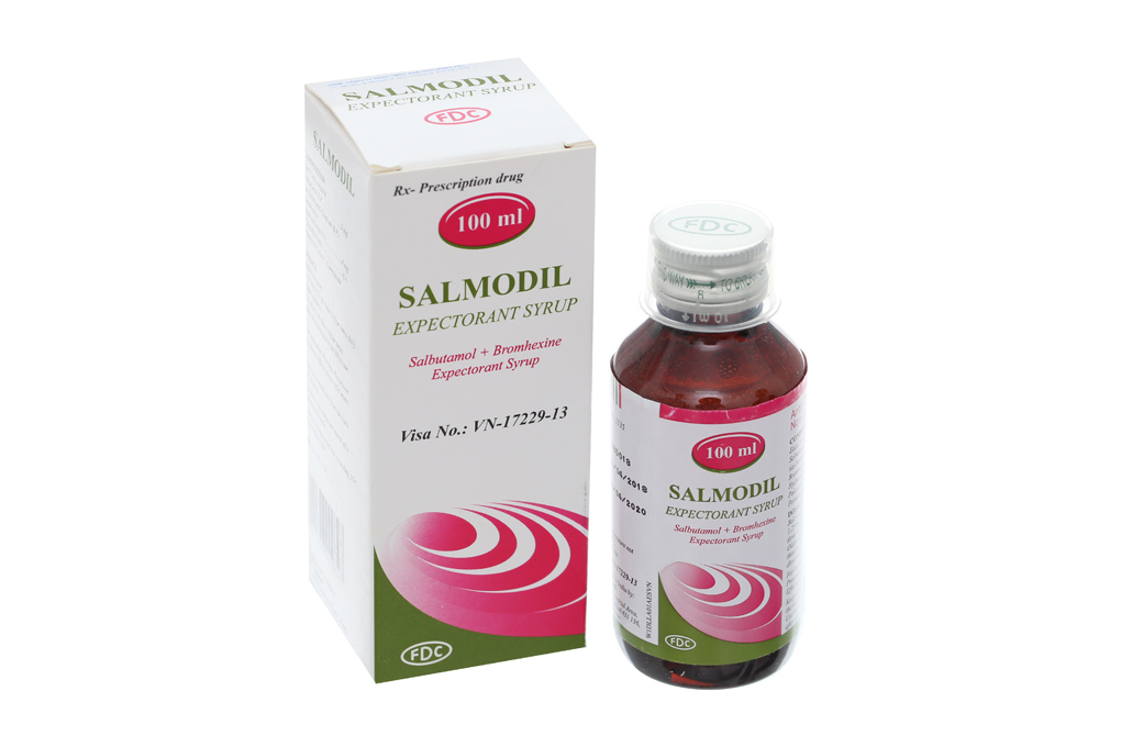 Siro Salmodil Expectorant 40/80mg trị ho đàm, viêm phế quản chai 100ml ...