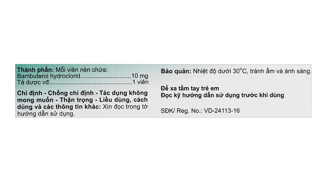 Thuốc Baburol 10 mg trị hen phế quản, viêm phế quản mạn tính (3 vỉ x 10 ...