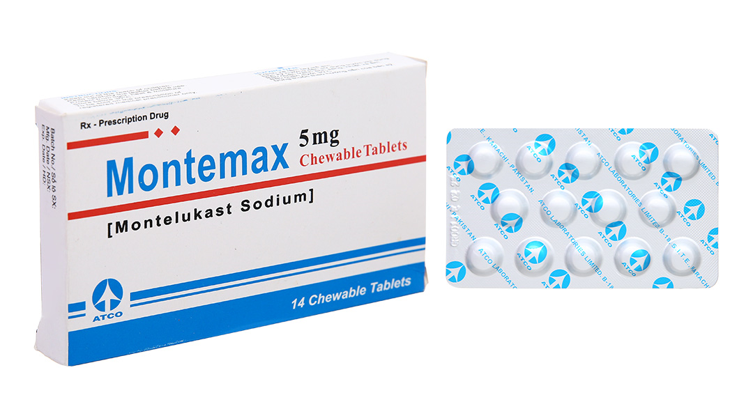 Viên nhai Montemax 5mg trị hen phế quản mãn tính (1 vỉ x 14 viên) - 02/ ...
