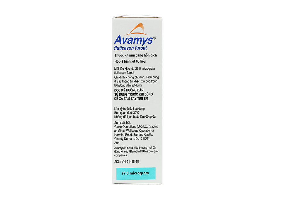 Thuốc xịt mũi Avamys 27.5Mcg trị viêm mũi dị ứng chai 60 liều - 08/2025 ...