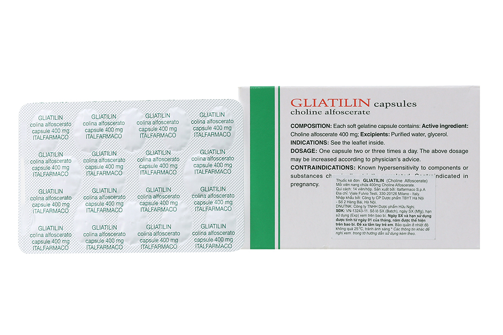 Gliatilin 400mg trị đột quỵ, chấn thương sọ não (1 vỉ x 14 viên) - 12/ ...