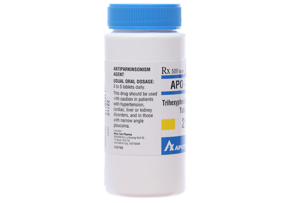 Apo-Trihex 2mg trị Parkinson chai 500 viên - 08/2025 | nhathuocankhang.com