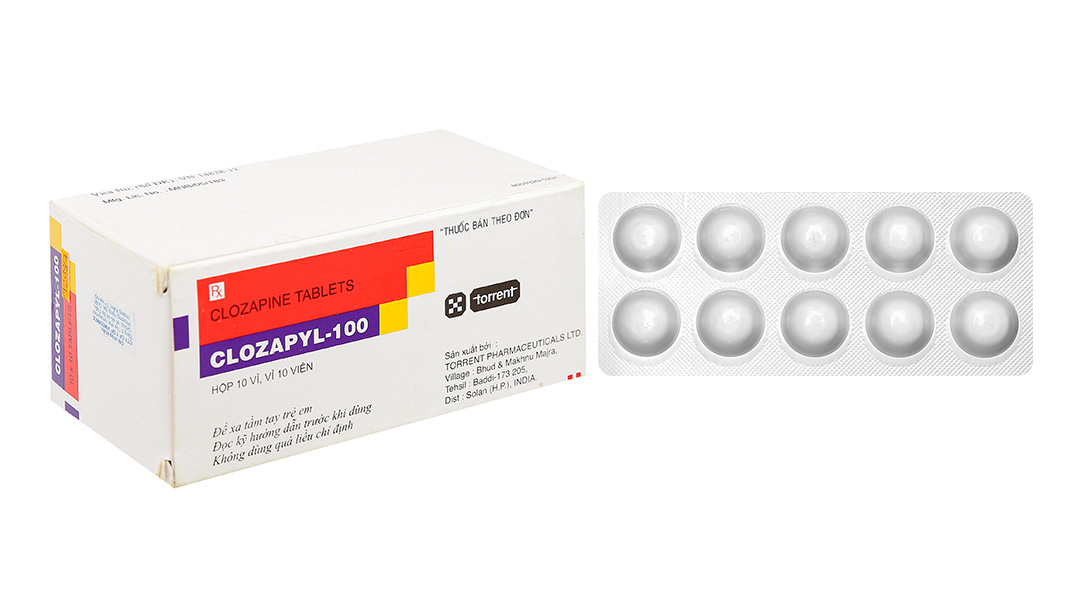 Thuốc Clozapyl-100 trị tâm thần phân liệt (10 vỉ x 10 viên) - 08/2025 ...