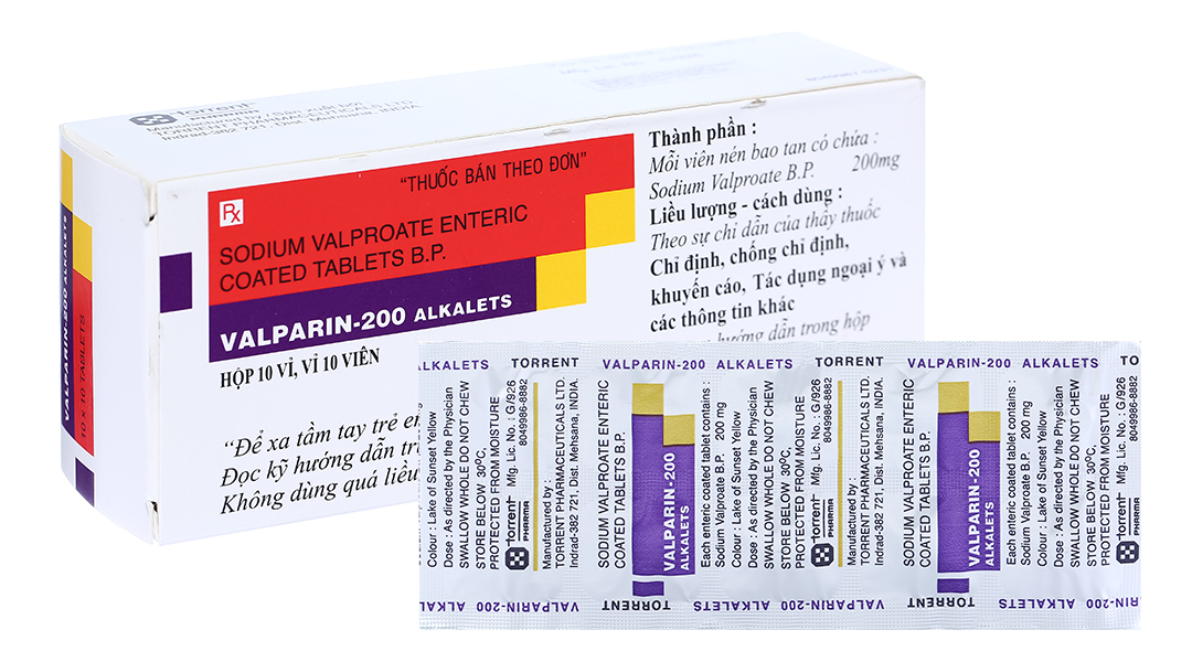 Valparin-200 Alkalets trị động kinh (10 vỉ x 10 viên) - 08/2025 ...