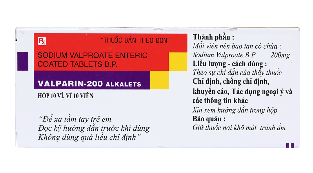 Valparin-200 Alkalets trị động kinh (10 vỉ x 10 viên) - 08/2025 ...