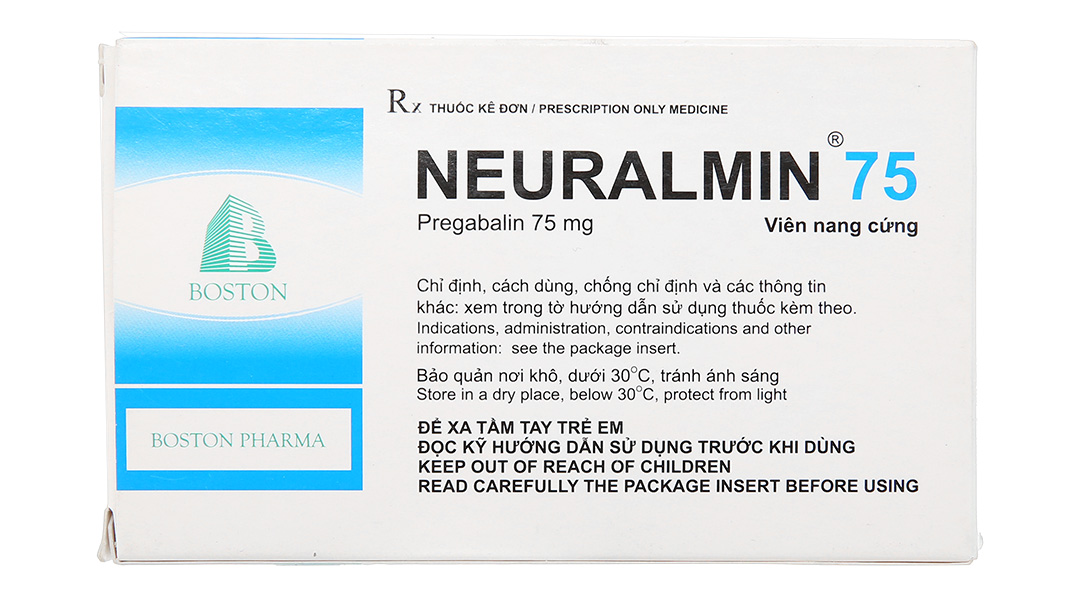 Thuốc Neuralmin 75 điều trị động kinh, rối loạn lo âu (2 vỉ x 14 viên ...