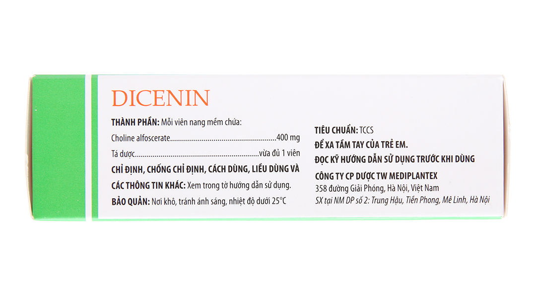 Thuốc Dicenin 400mg trị Alzheimer, thiểu năng não bộ, suy giảm trí nhớ ...