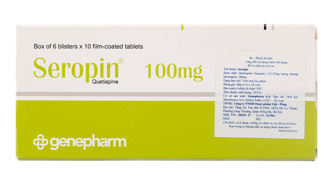 Thuốc Seropin 100mg trị tâm thần phân liệt, rối loạn lưỡng cực - 08/ ...