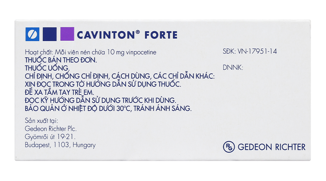 Thuốc Cavinton Forte 10mg trị rối loạn tuần hoàn máu não - 01/2026 ...