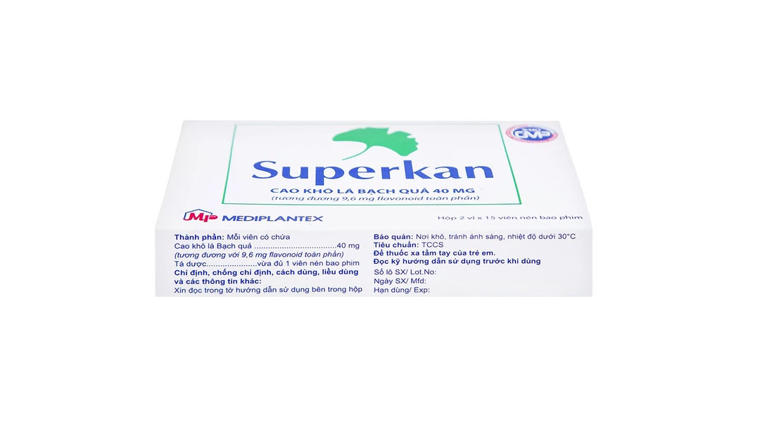 Superkan 40mg trị mất trí nhớ ngắn hạn (2 vỉ x 15 viên) - 03/2025 ...