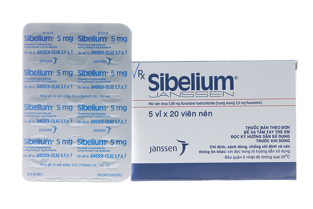 Sibelium 5mg trị đau nửa đầu (5 vỉ x 20 viên) - 08/2025 ...