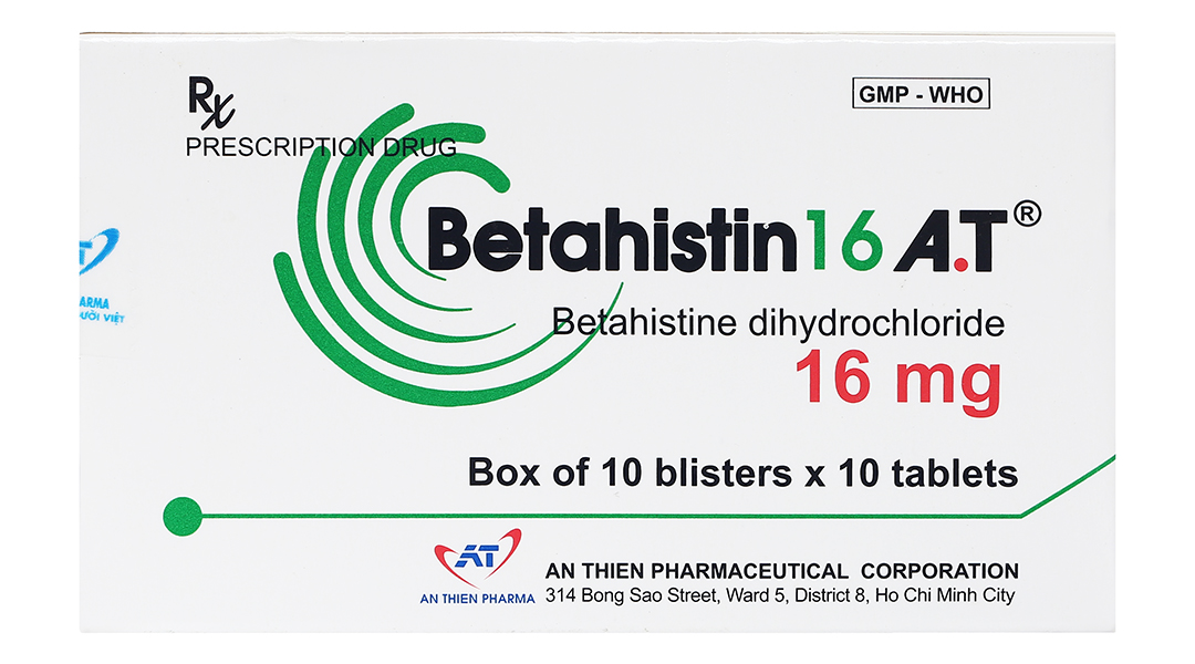 Thuốc Betahistin 16mg An Thiên trị chóng mặt (10 vỉ x 10 viên) - 01/ ...