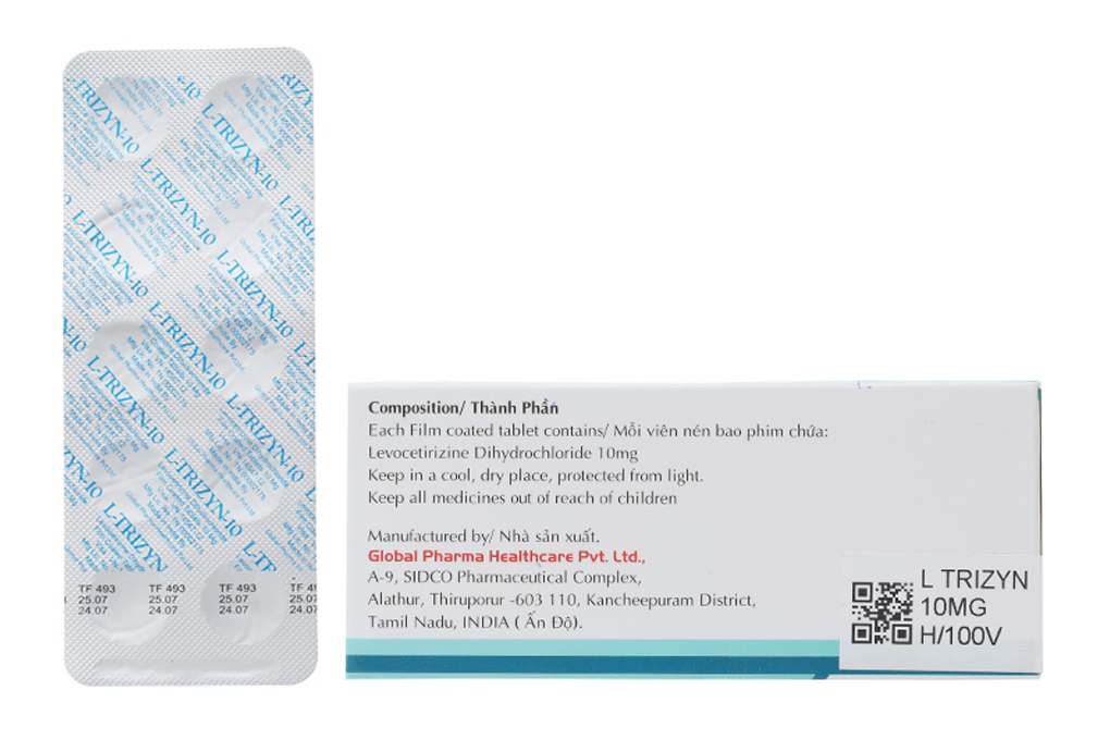 L-Trizyn-10 trị viêm mũi dị ứng, mày đay (10 vỉ x 10 viên) - 07/2025 ...